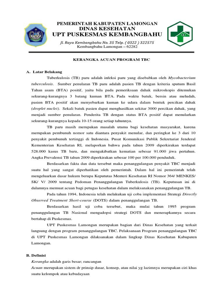 Kak Acuan Program TBC | PDF