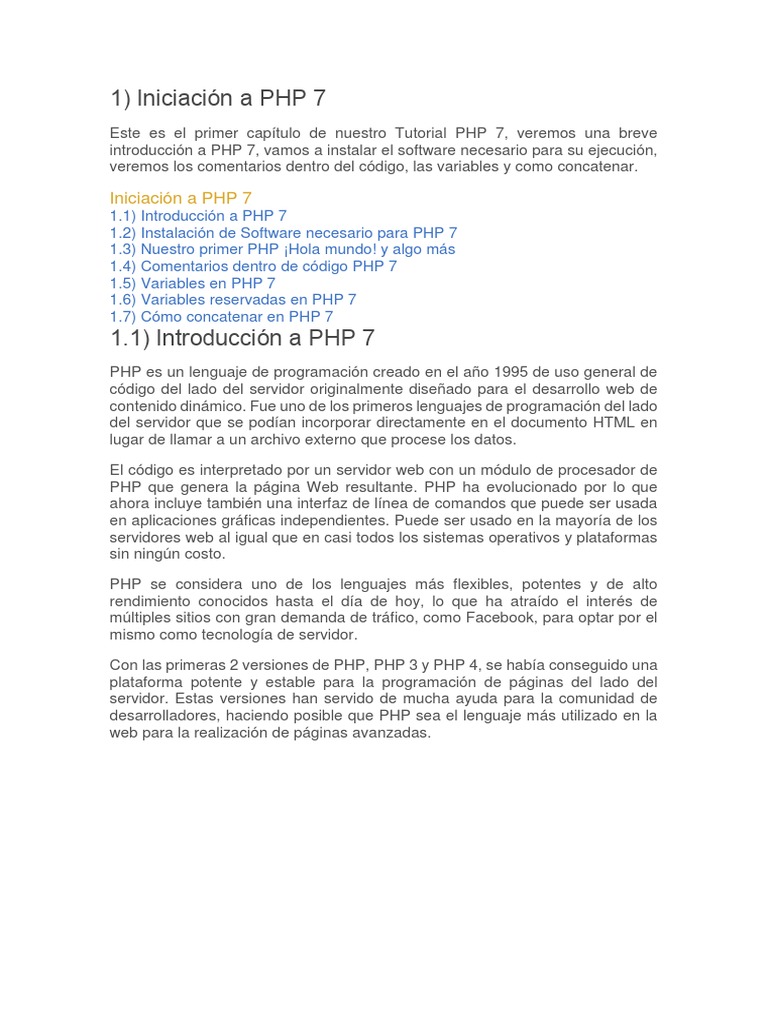 Manual de PHP 7 | PDF | Php | Servidor web