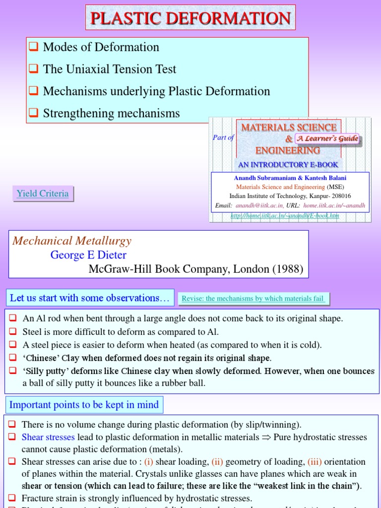 Chapter 9b Plasticity-Recovered | PDF | Deformation (Engineering) | Plasticity (Physics)