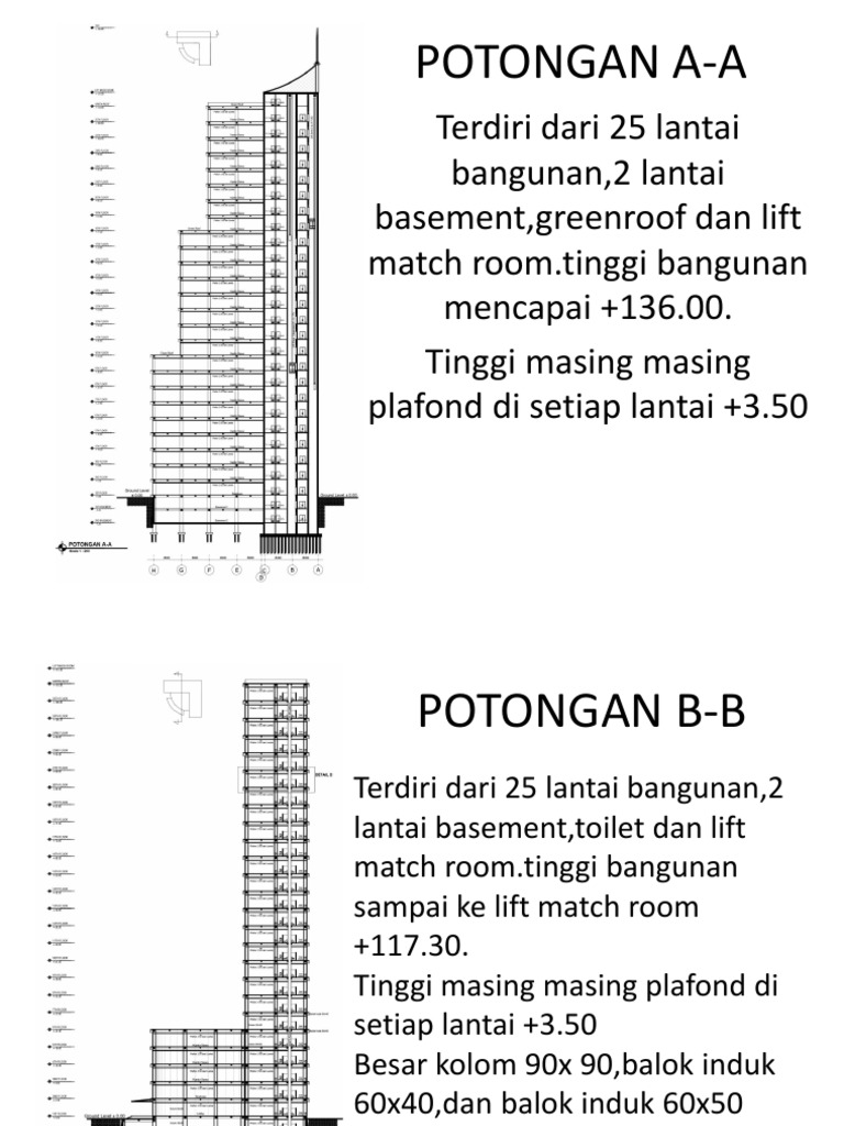 Potongan Struktur Gedung 25 Lantai | PDF | Griya & Taman