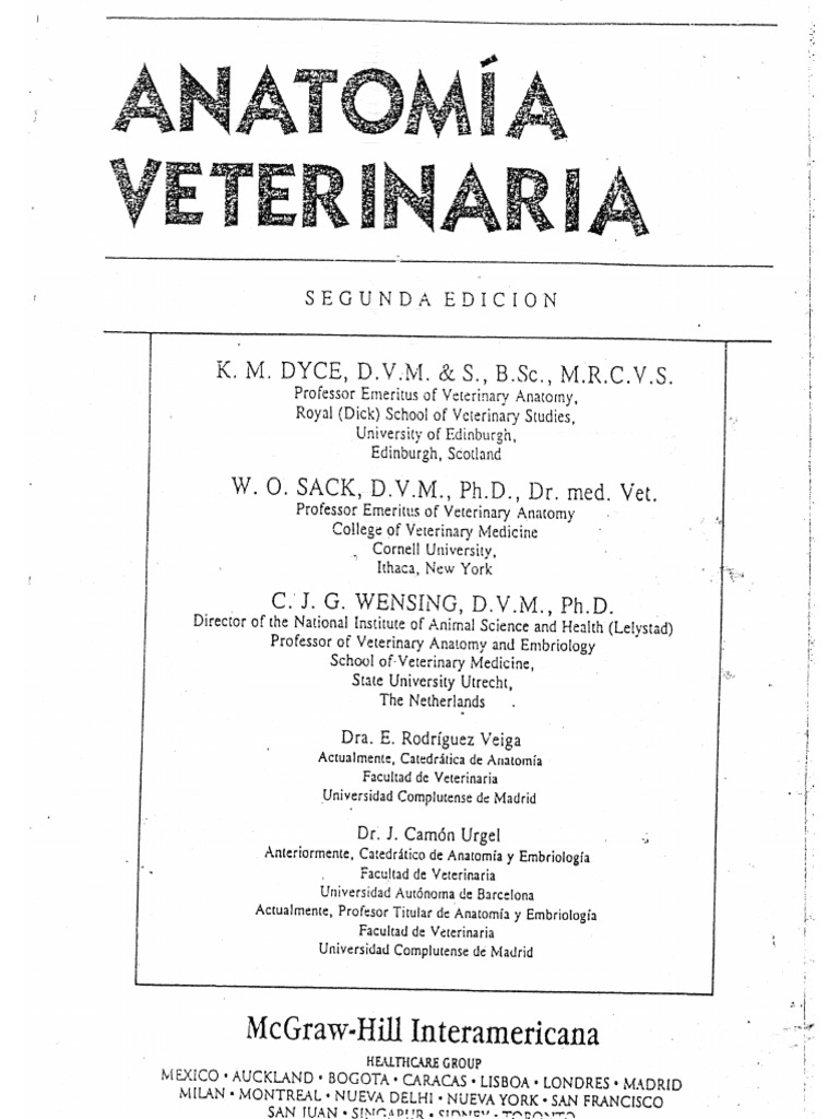 Anatomía Veterinaria - Dyce | PDF