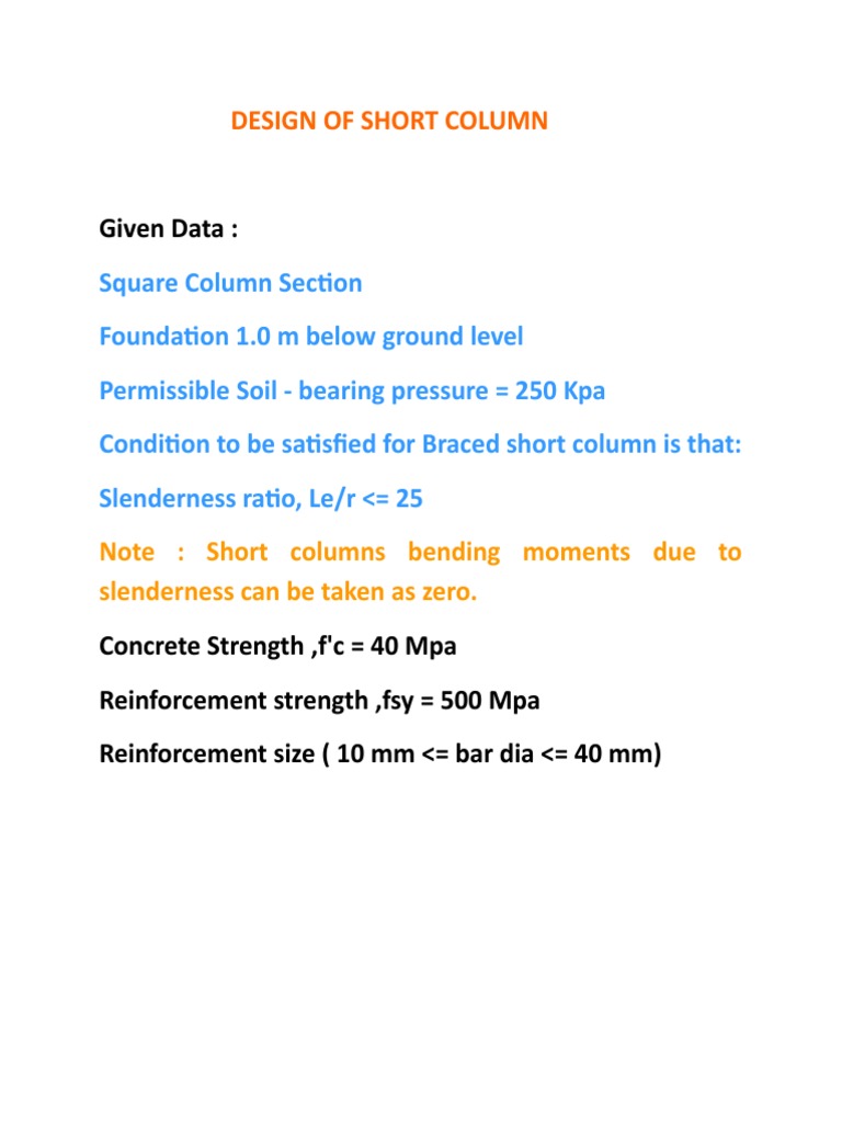 Short Column Design and Analysis Guide | PDF | Technology & Engineering