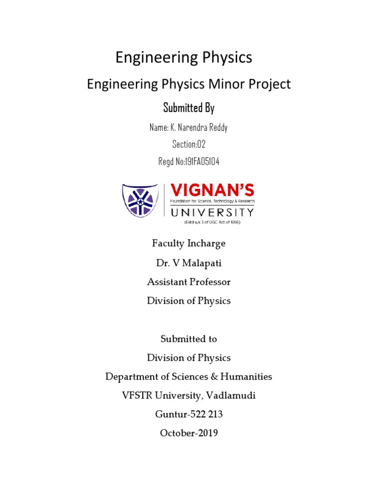 Engineering Physics Minor Project | PDF | Electricity | Physics