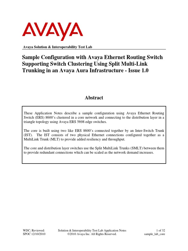 Avaya Sample Commands | PDF | Network Switch | Network Architecture