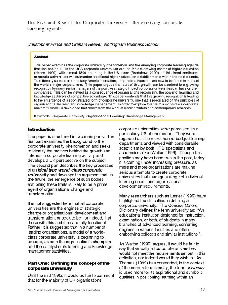 The Rise of Corporate University | PDF | Knowledge Management | University