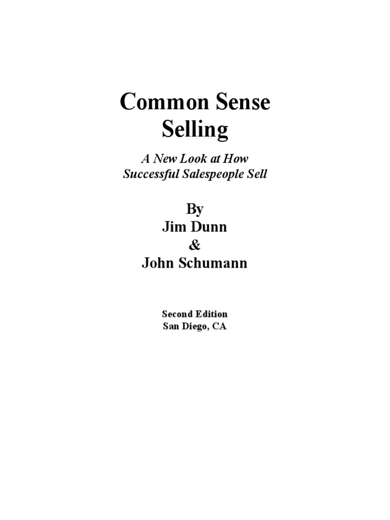 Commonsense Selling Book | PDF | Sales | Retail