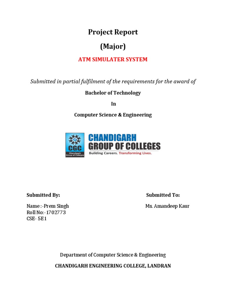 Project Report (Major) : Submitted in Partial Fulfilment of The ...