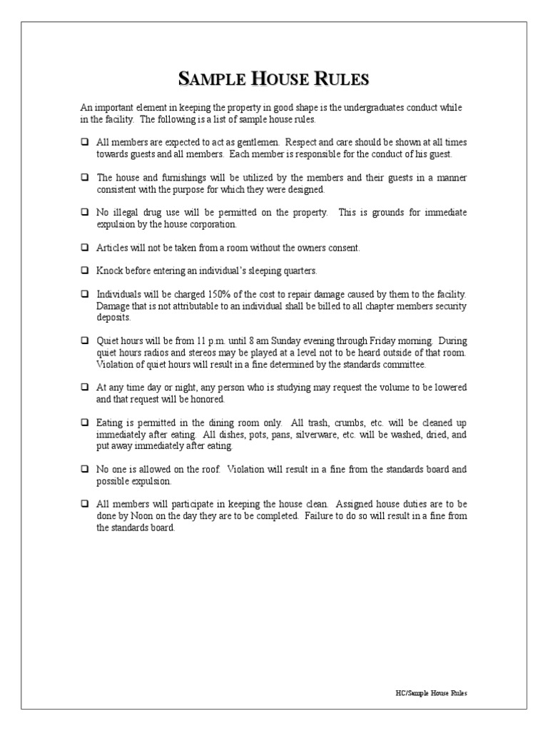 HC House Rules | PDF