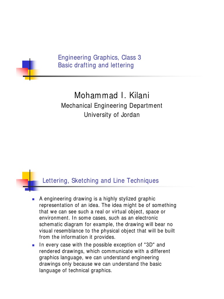 Class 3 - Basic Drafting and Lettering | PDF | Technical Drawing | Drawing