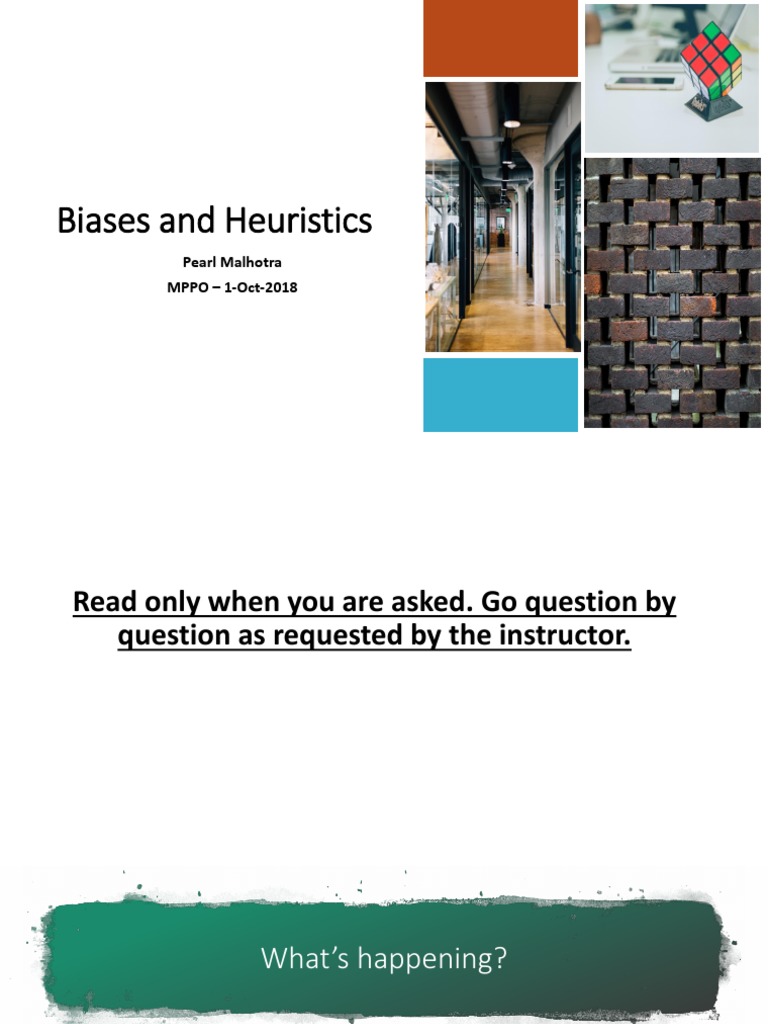 Biases and Heuristics - Pearl | PDF | Heuristics In Judgment And ...