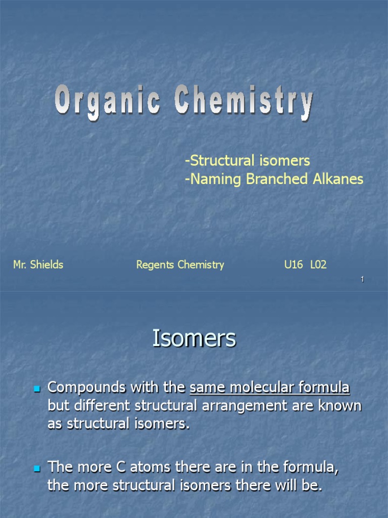 Unit 16 LP02PS - Alkane Structural Isomers | PDF | Alkane | Isomer