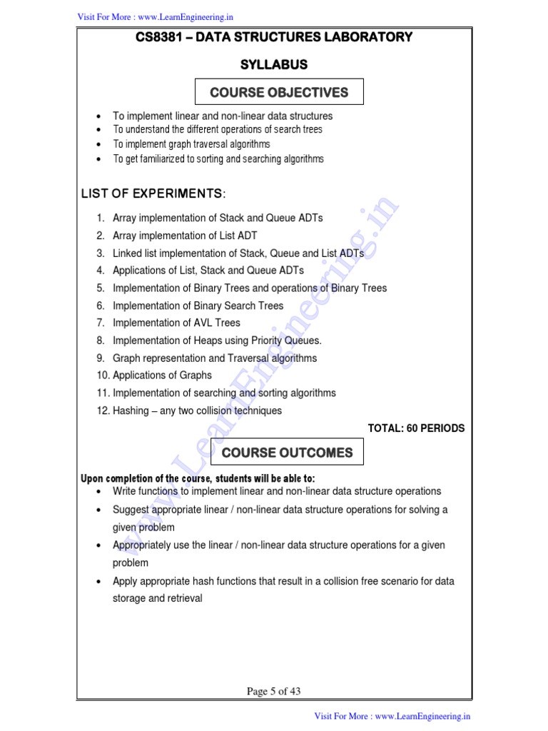 CS8381 - Data Structures Laboratory Manual - by LearnEngineering - in ... CS8381 - Data Structures Laboratory Manual - by LearnEngineering - in ...
