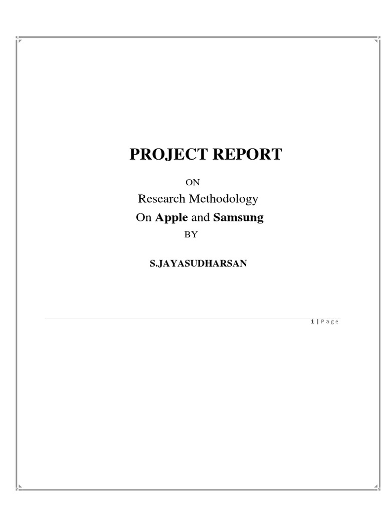 Project Report: Research Methodology On Apple and Samsung | Download ...