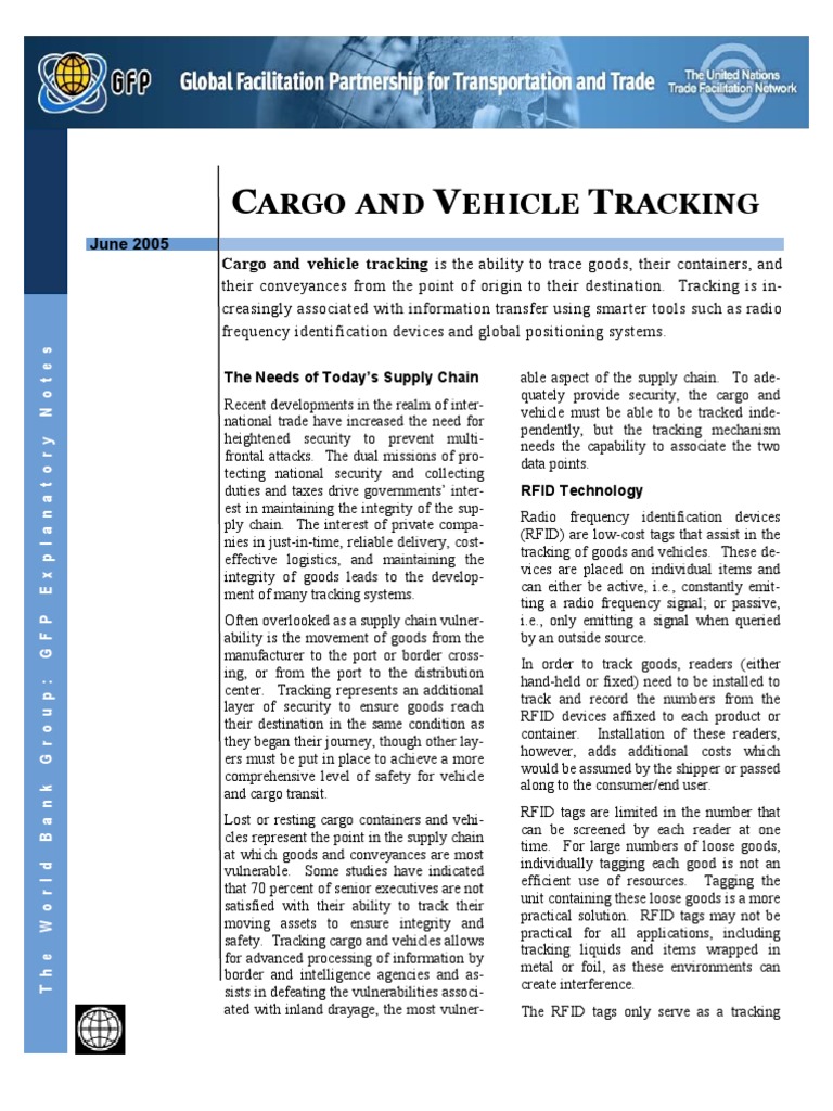 Cargo and Vehicle Tracking Solutions | PDF | Radio Frequency ...