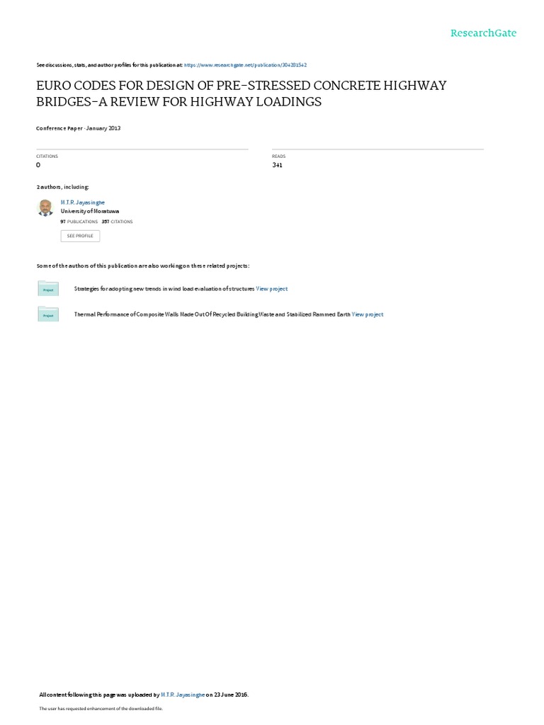 Euro Codes For Design of Pre-Stressed Concrete Highway Bridges-A Review ...