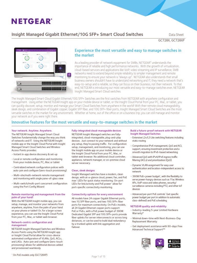 GC728X GC728XP Datasheet | PDF | Network Switch | Computer Network