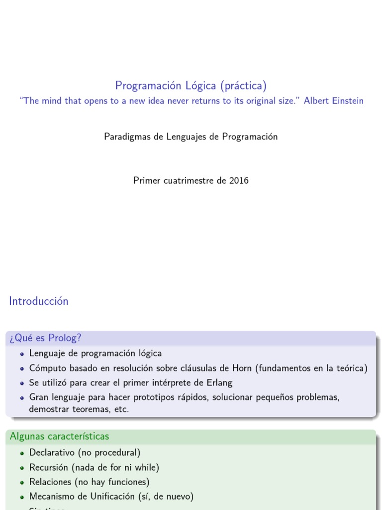 Herramientas de Prolog | Descargar gratis PDF | Lógica de primer orden ...