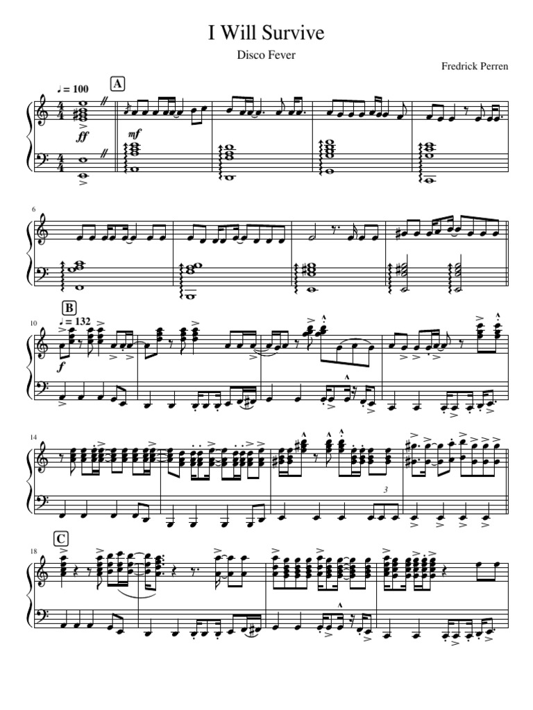 I Will Survive Piano | PDF | Billboard Number One Singles | Songs Written