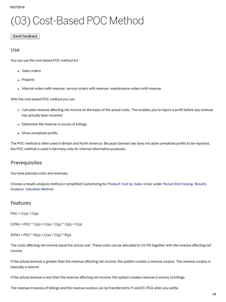 Cost-Based POC Method | PDF | Revenue | Net Income