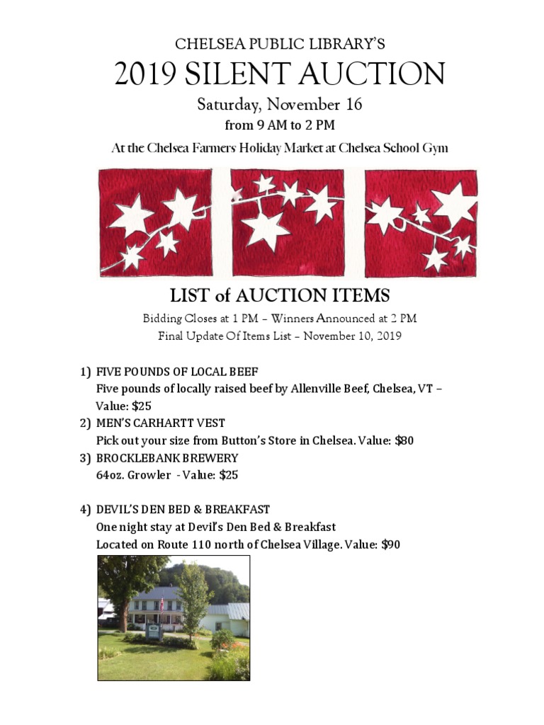 Chelsea VT Silent Auction Items | PDF | Nature