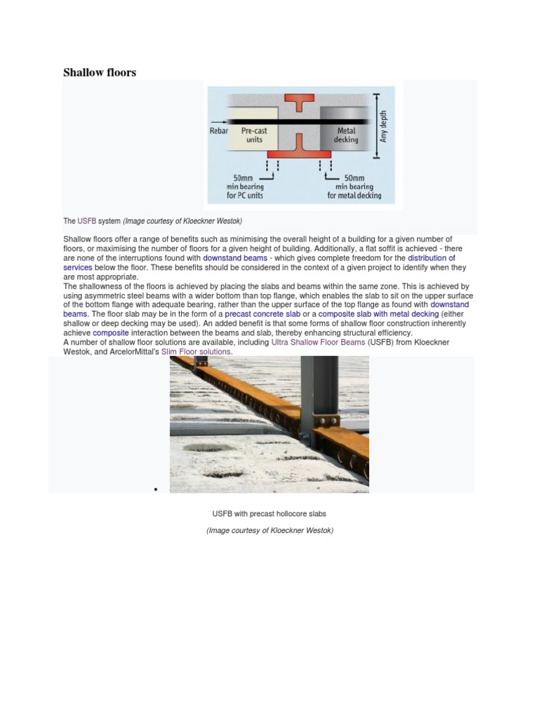 Shallow Floors: Downstand Beams Distribution of Services | PDF ...
