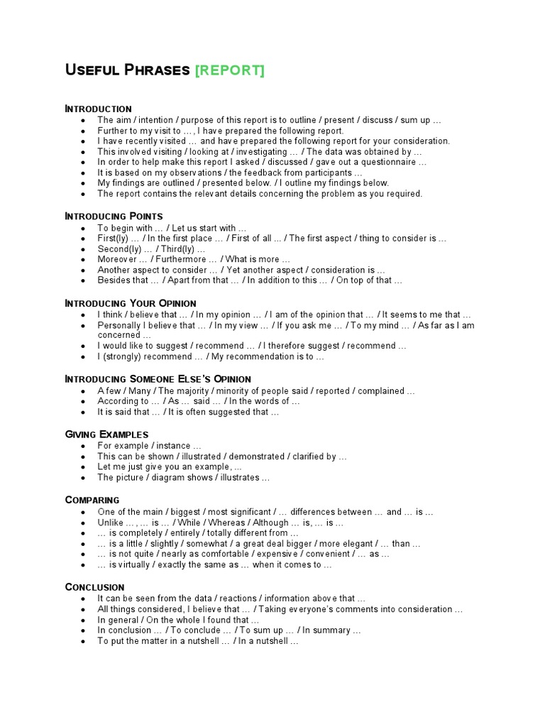 Useful Report Phrases Guide | PDF | Psychology | Cognition