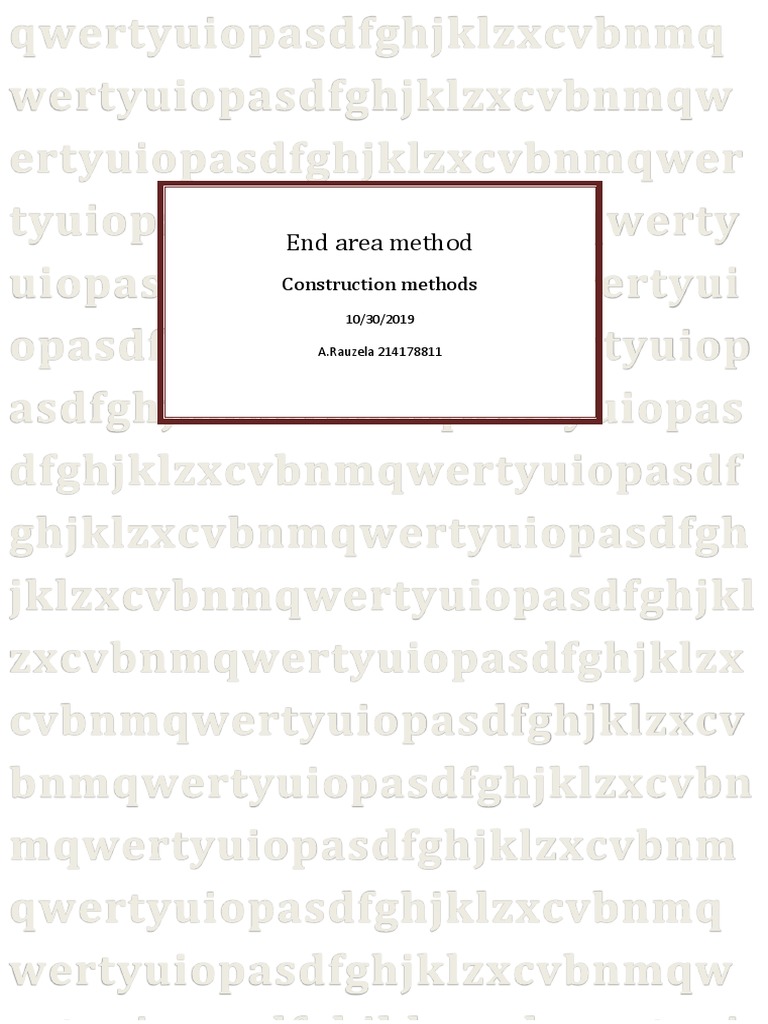 End Area Method: Construction Methods | PDF