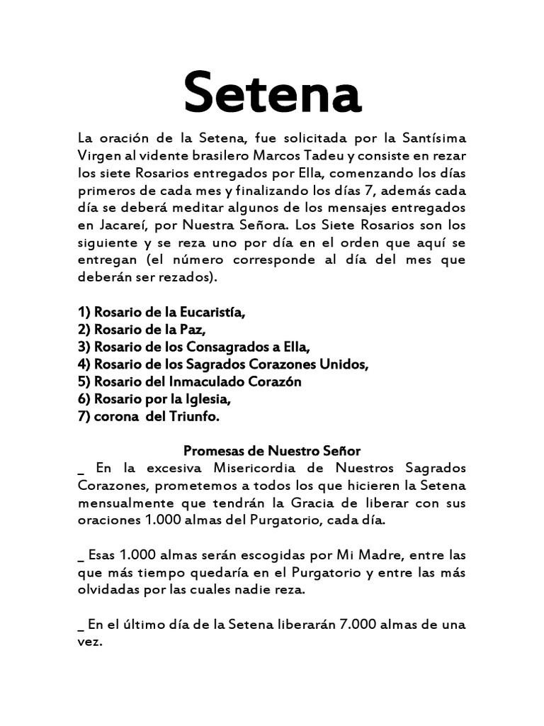 Qué Es La Setena | PDF | María, madre de Jesús | Rosario