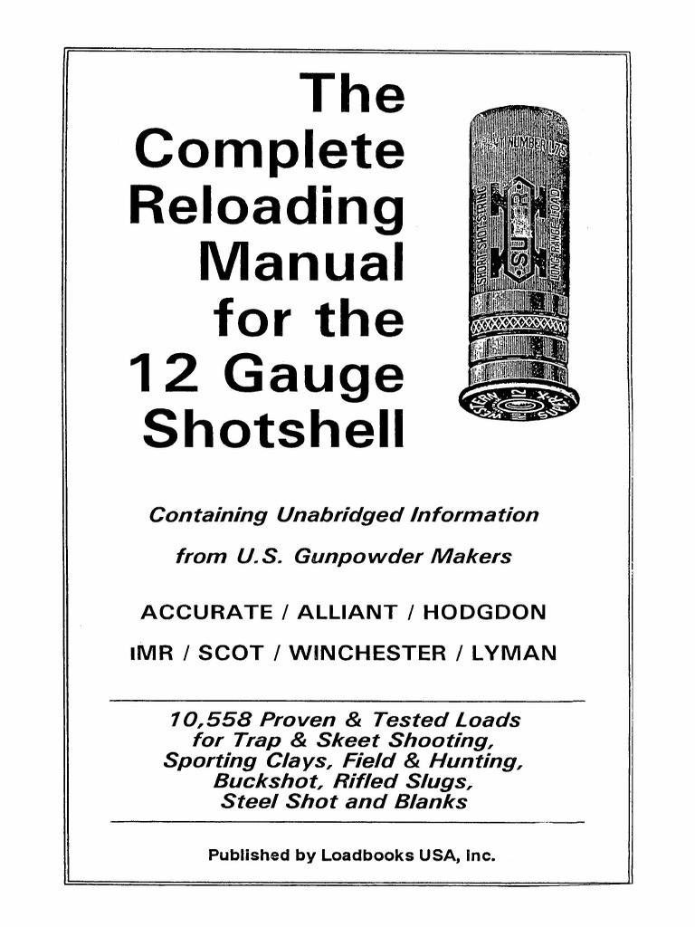 Pub Loadbooks 12 Gauge Shotshell | PDF