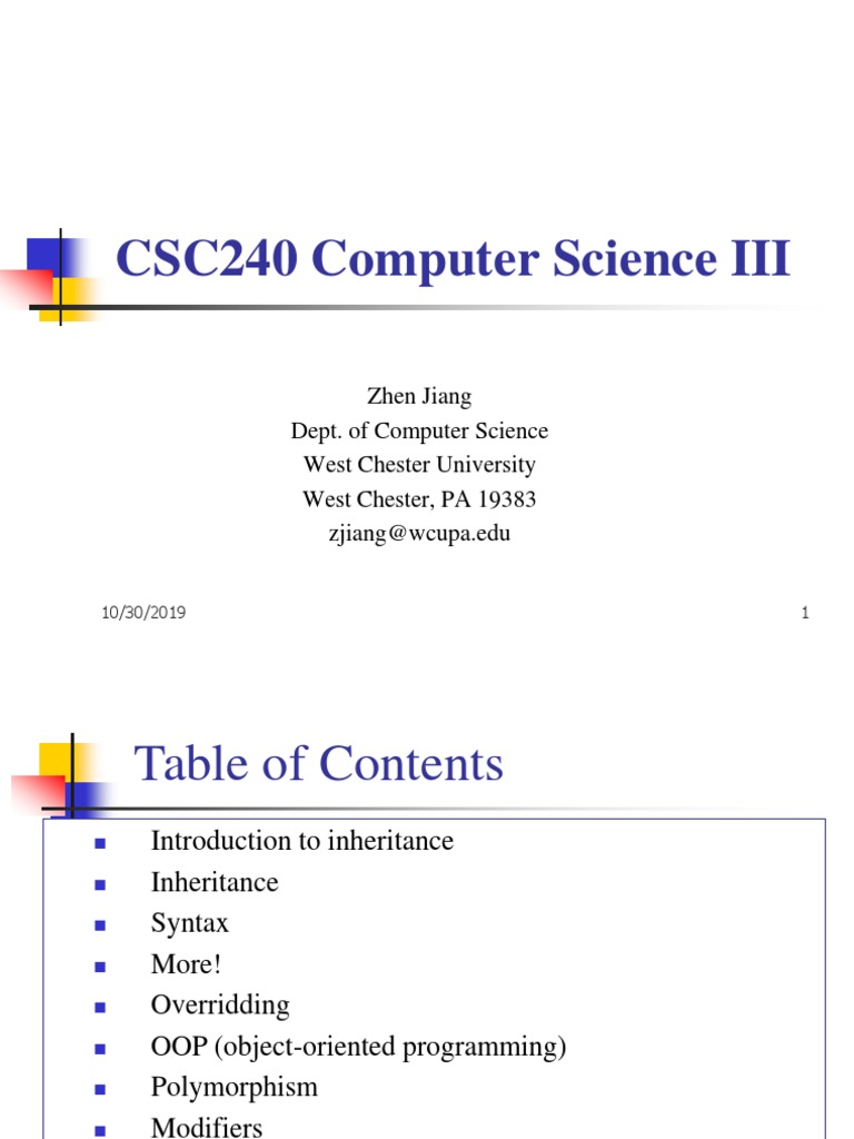 CSC 240 Inheritance | PDF | Inheritance (Object Oriented Programming) | Method (Computer ...