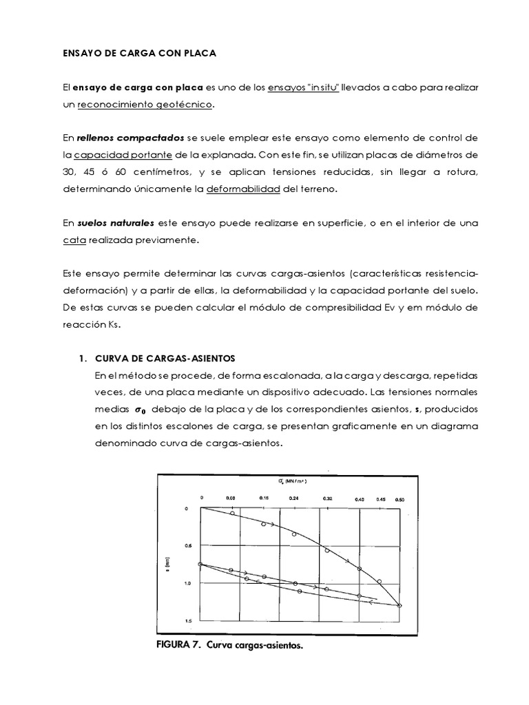Ensayo de Carga Con Placa | PDF | Elasticidad (Física) | Ciencia de los ...