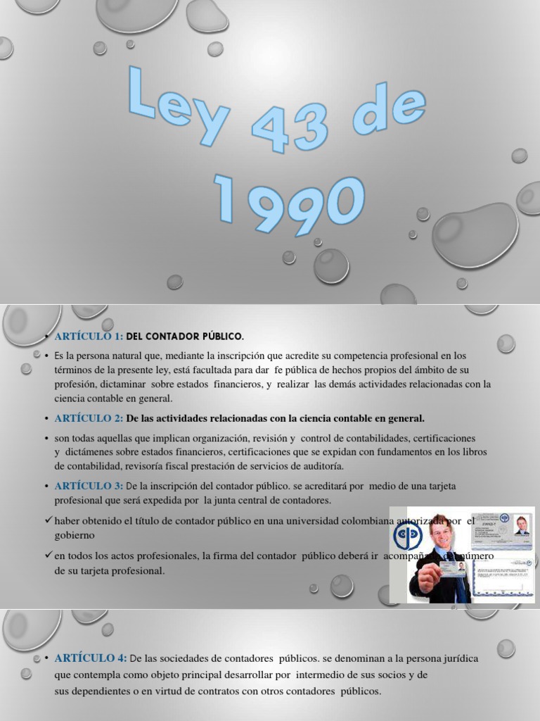 Ley 43 de 1990 PDF | PDF | Contador | Auditoría