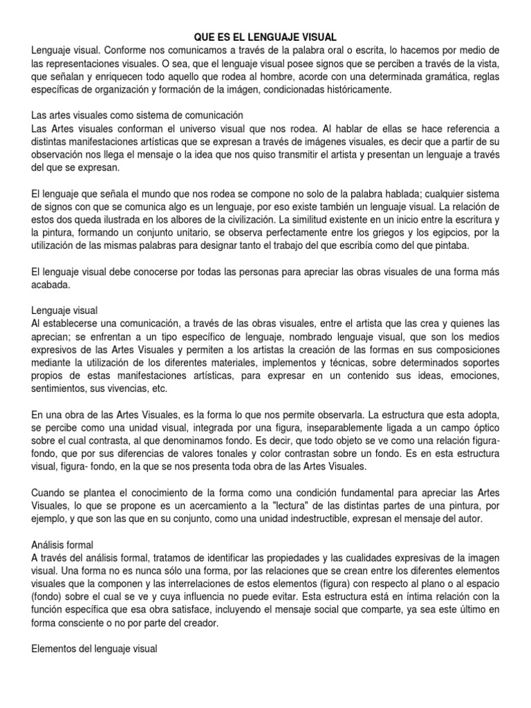 Que Es El Lenguaje Visual | PDF | Familia | Diseño