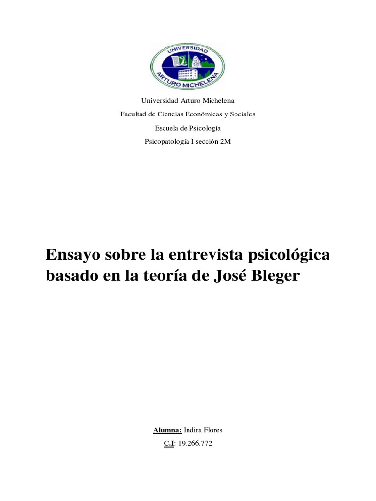 La Entrevista de José Bleger | PDF | Psicoanálisis | Sicología