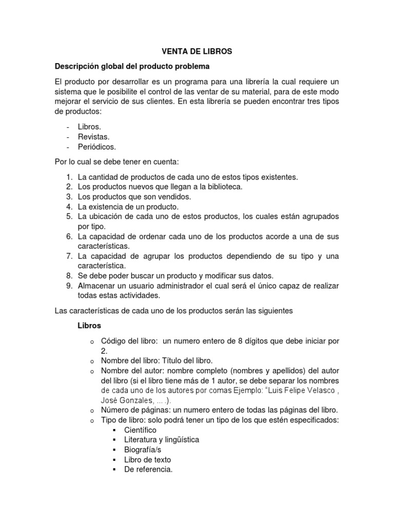Sistema de Venta de Libros en PDF | PDF | Publicación | Libros