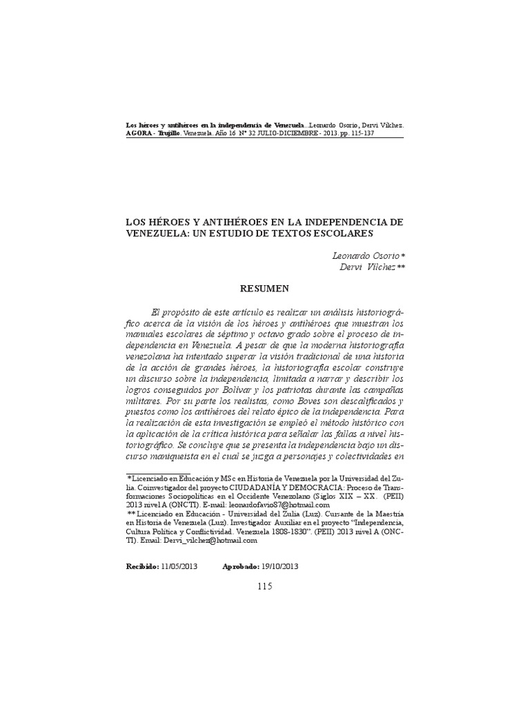 Los Heroes y Antiheroes | PDF | Venezuela | Nacionalismo Los Heroes y Antiheroes | PDF | Venezuela | Nacionalismo