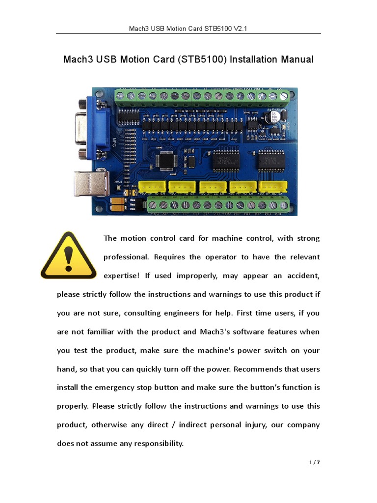 USB Motion Card STB5100 Manual | PDF | Power Inverter | Usb