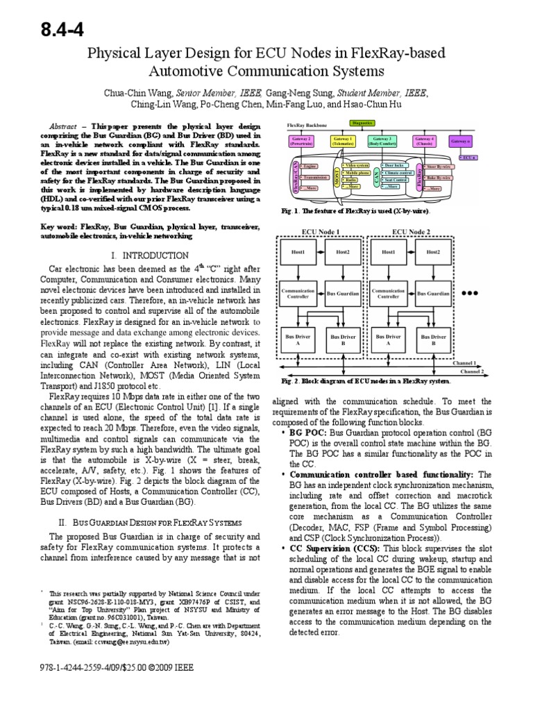Physical Layer Design For Ecu Nodes in Flexray-Based Automotive ...