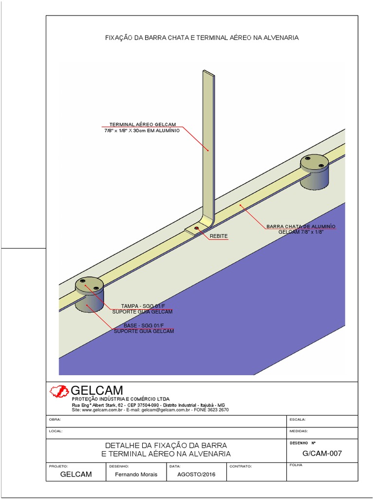 Guia técnico para instalação de suportes de gelcam 7/8" x 1/8 | PDF