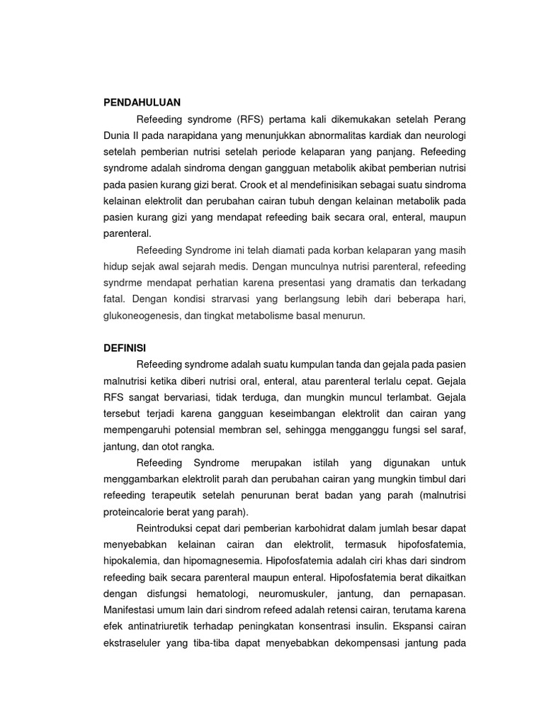Refeeding Syndrome | PDF