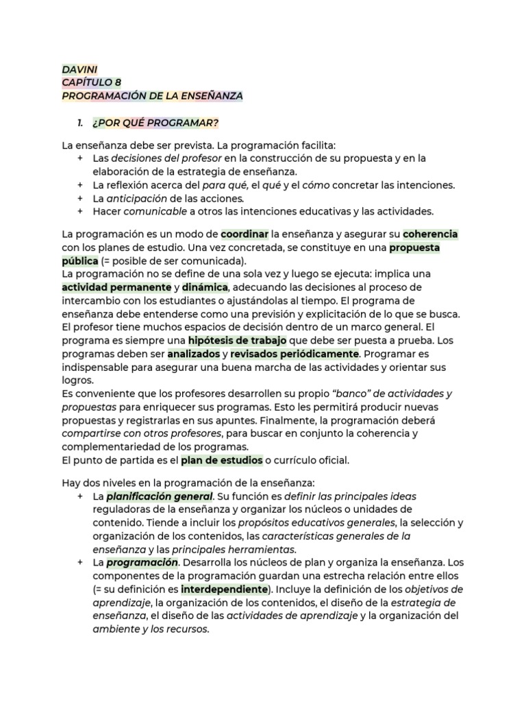 Davini, Métodos de Enseñanza, Capítulo 8 | PDF | Plan de estudios | Epistemología