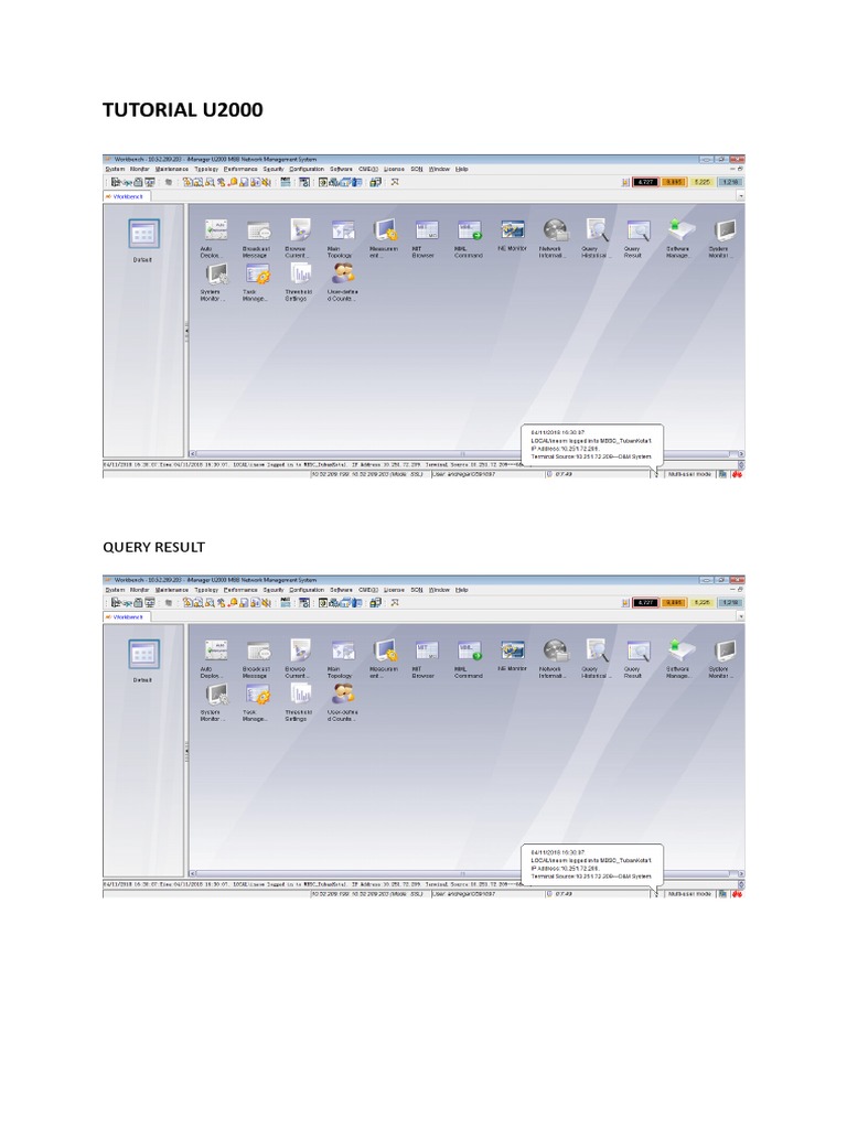Tutorial U2000: Query Result | PDF