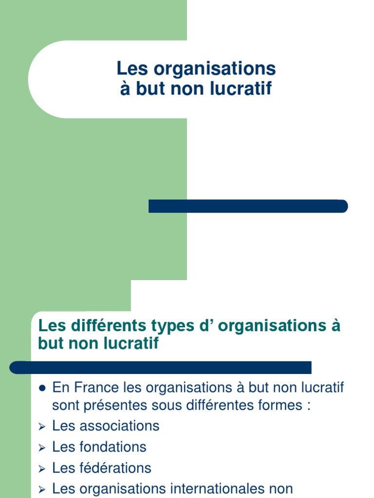 Les Organisations A But Non Lucratif CREG AGS 2 | PDF | Fondation (Non ...