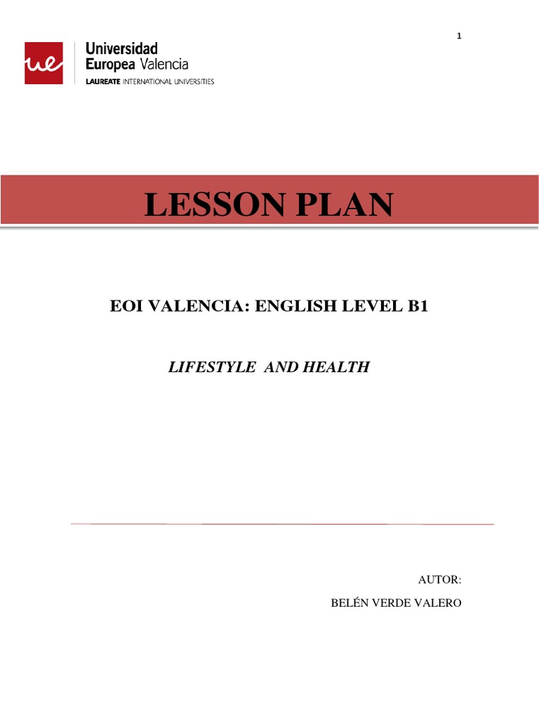 Lesson Plan: Eoi Valencia: English Level B1 | PDF | Reading ...
