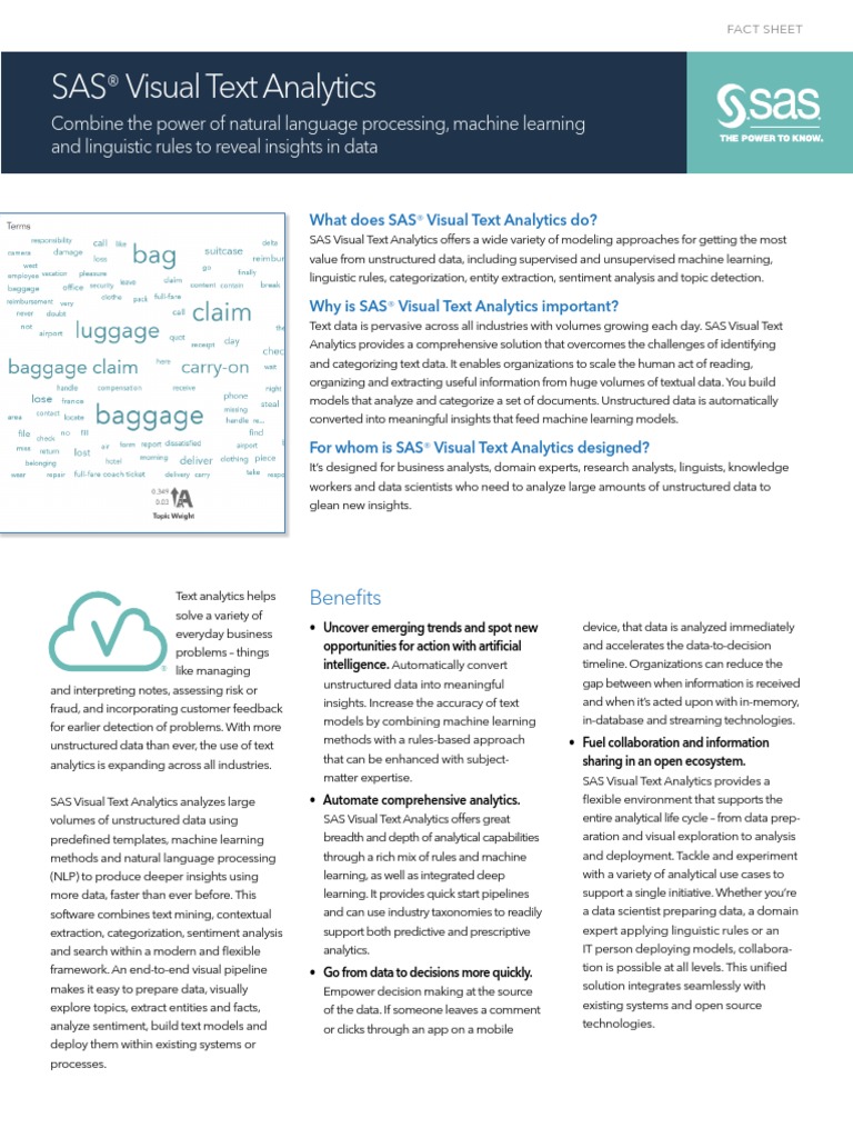 Sas Visual Text Analytics 109227 Pdf Analytics Machine Learning 2957