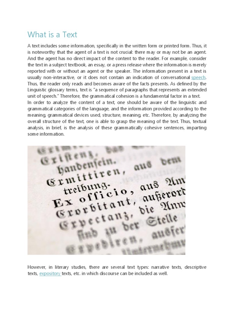 What Is A Text: Speech | PDF | Discourse | Linguistics