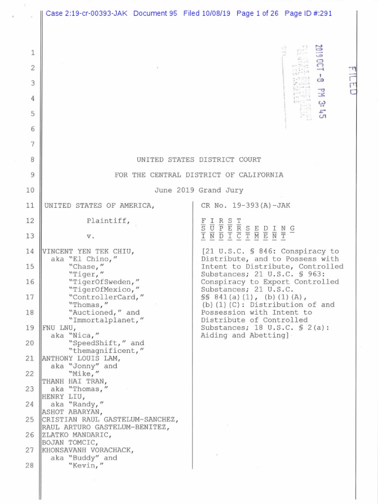 Vincent Chiu New Indictment | PDF