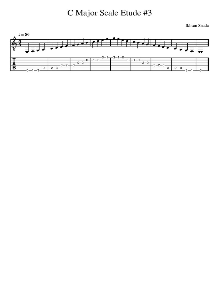 C Major Scale Etude #3 | PDF