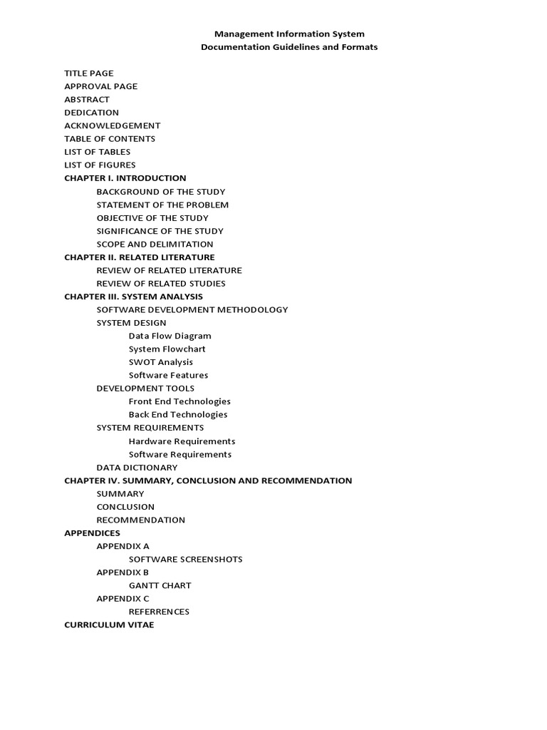 Management Information System Format | PDF
