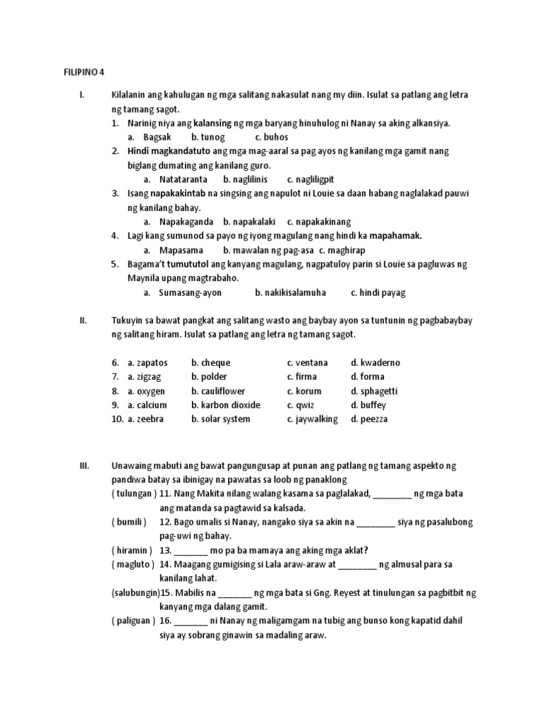 Filipino 4 | PDF